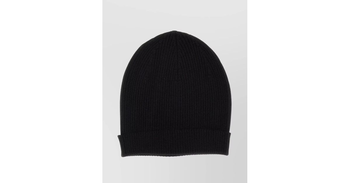 Rick Owens Ribbed Texture Folded Brim Hat in Black for Men | Lyst UK