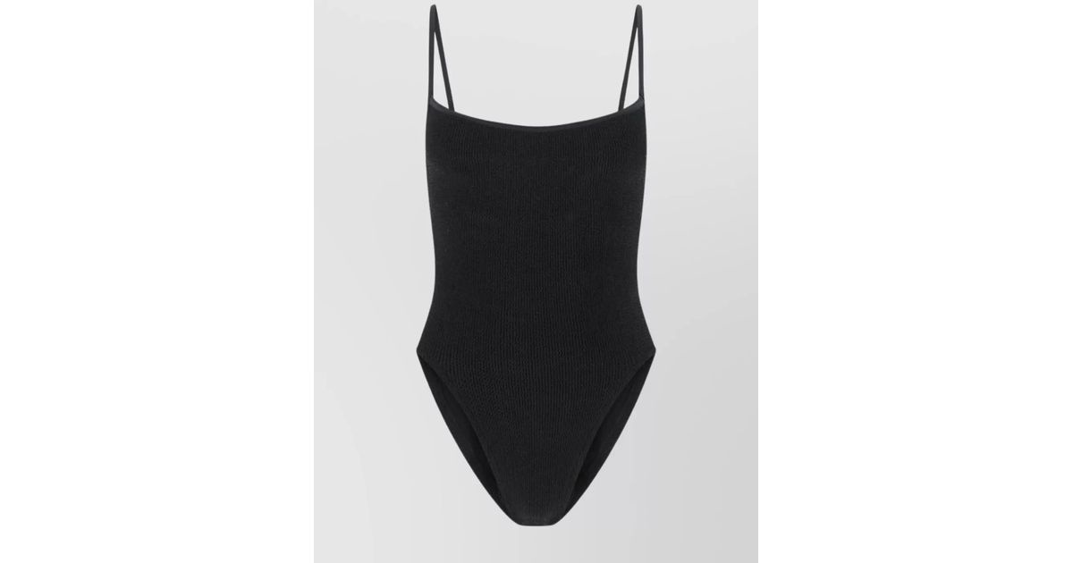 Hunza G Pamela Swim Pamela Ribbed High-Cut Swimsuit Streamlined Design ...