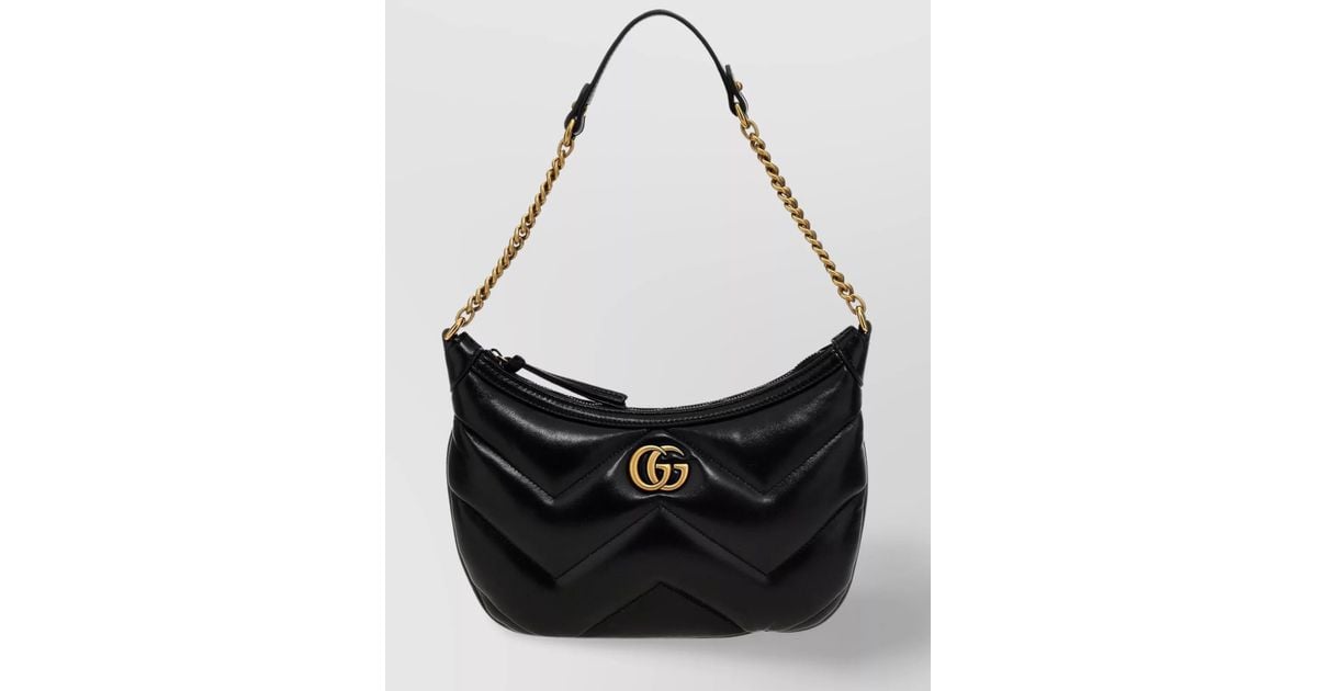 Gucci Small Quilted Shoulder Bag With Chain Strap in Black | Lyst