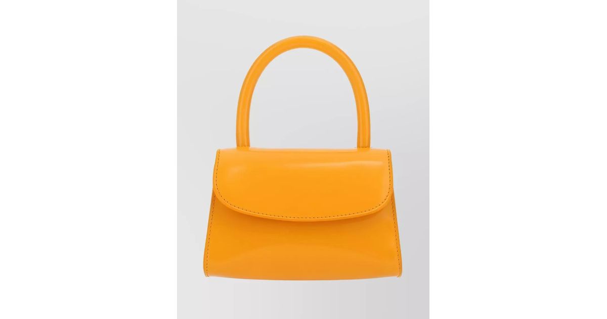 BY FAR Mini Structured Top-Handle Tote Bag in Orange | Lyst UK