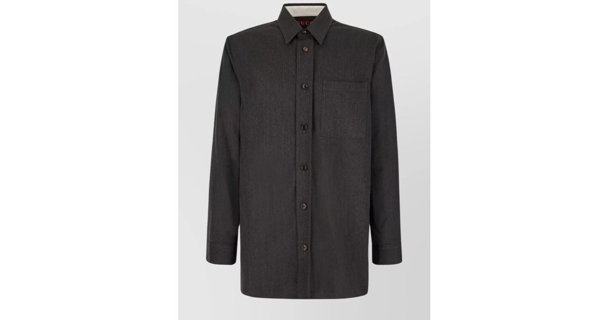 Gucci Collar Long Sleeves Chest Pocket in Black for Men | Lyst UK