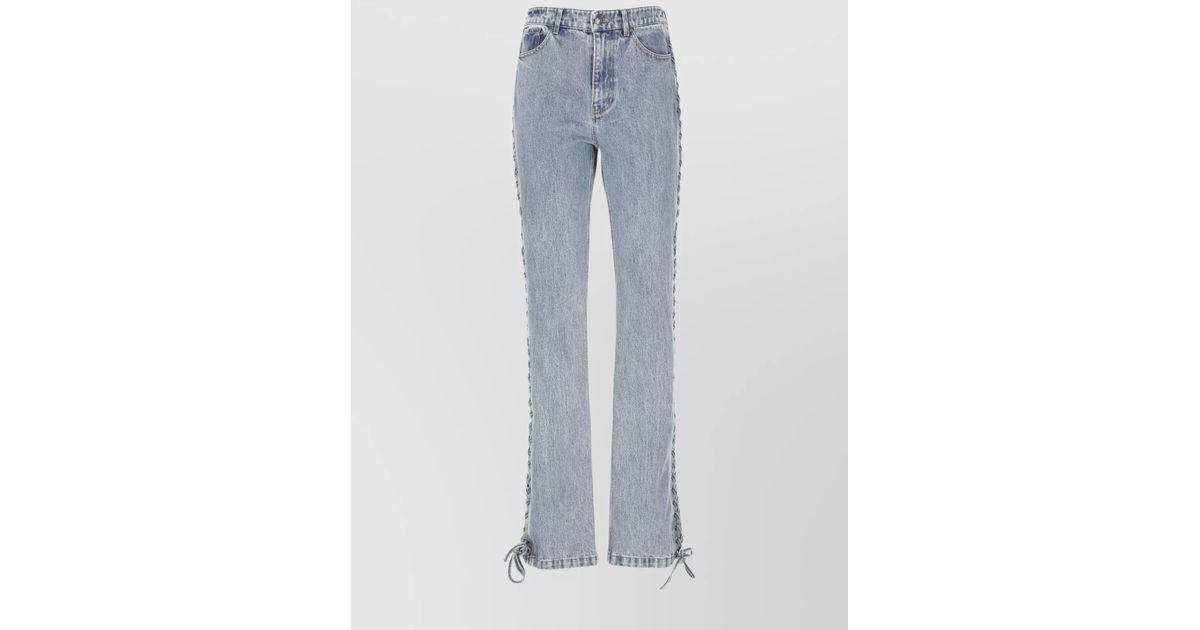 ROTATE BIRGER CHRISTENSEN Straight Denim Jeans With Side Braided ...