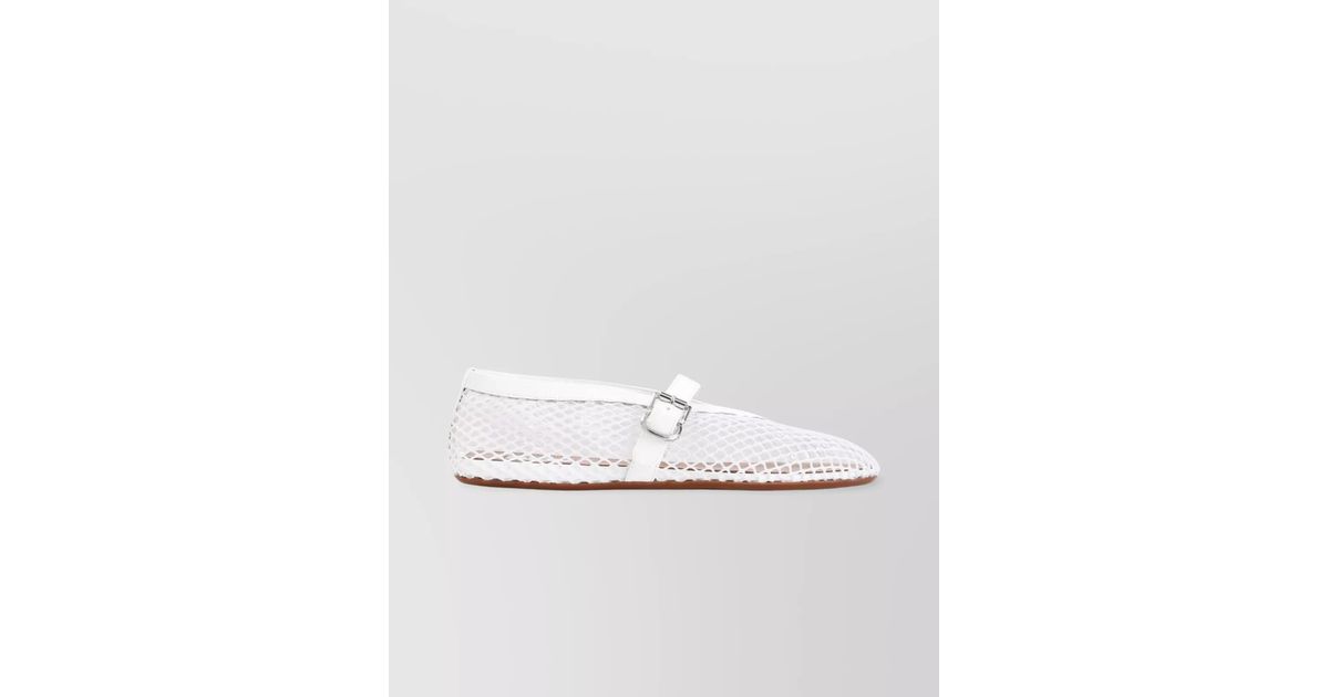 Alaïa Mesh Ballerina Flats in White | Lyst UK
