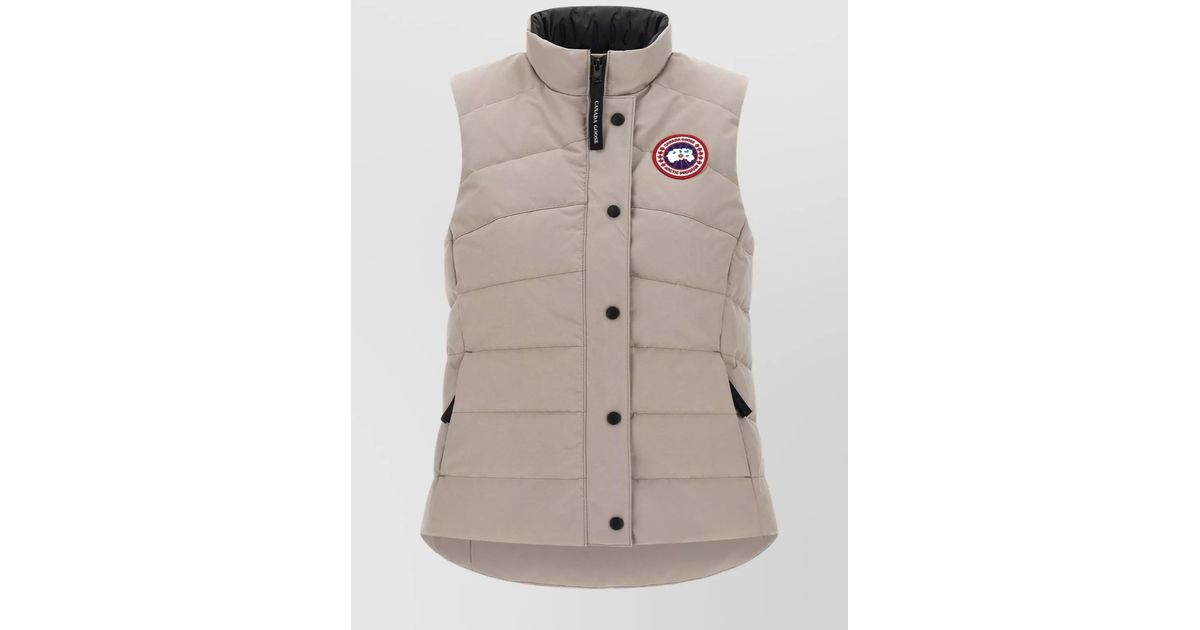 Canada Goose Quilted Sleeveless High Collar Vest in Natural | Lyst UK