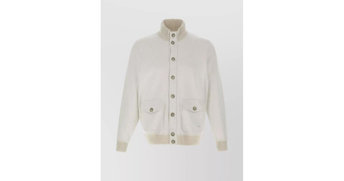 Fay Cotton Bomber Jacket Double Construction in White for Men | Lyst
