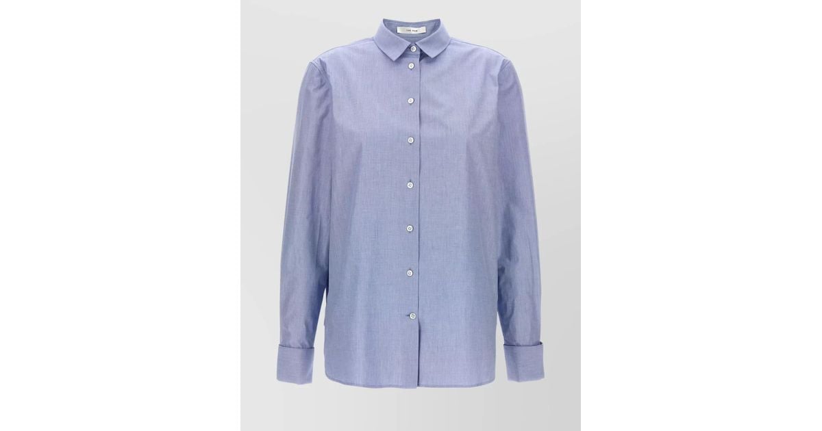 The Row Pleated Back Yoke Buttoned Cuffs in Blue | Lyst UK