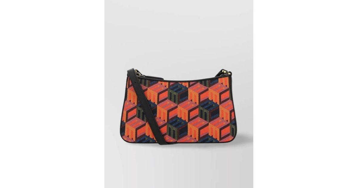 MCM Crossbody Bag With Embroidered Fabric And Chain Strap | Lyst
