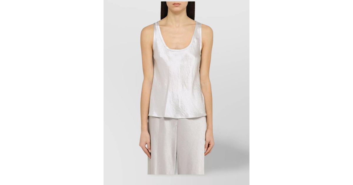 Vince Acetate Tank Top Scoop Neckline in White | Lyst UK