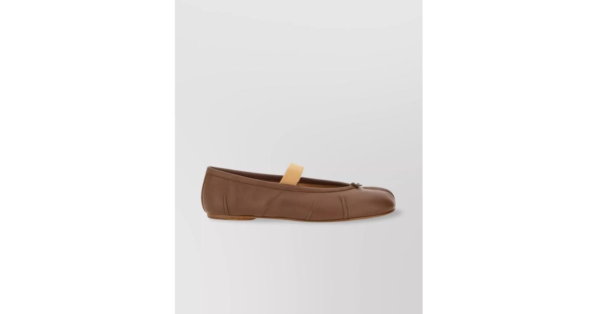 Maison Margiela Leather Ballerina Shoes Split Toe in White | Lyst UK