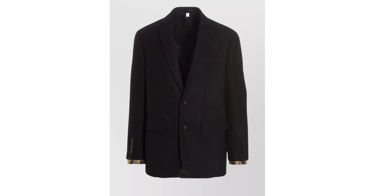 Burberry Tailored Wool Blazer Jacket in Black for Men | Lyst