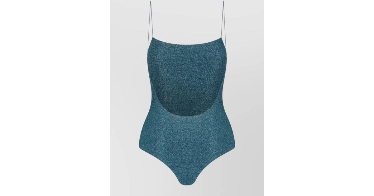 Oséree Glitter Swim Coveralls High Leg Low Back in Blue | Lyst UK