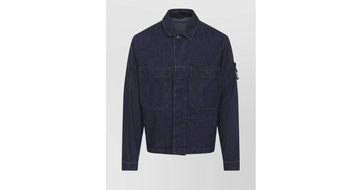 Stone Island Stylish Jacket With Chest Pockets And Arm Patch in Blue ...