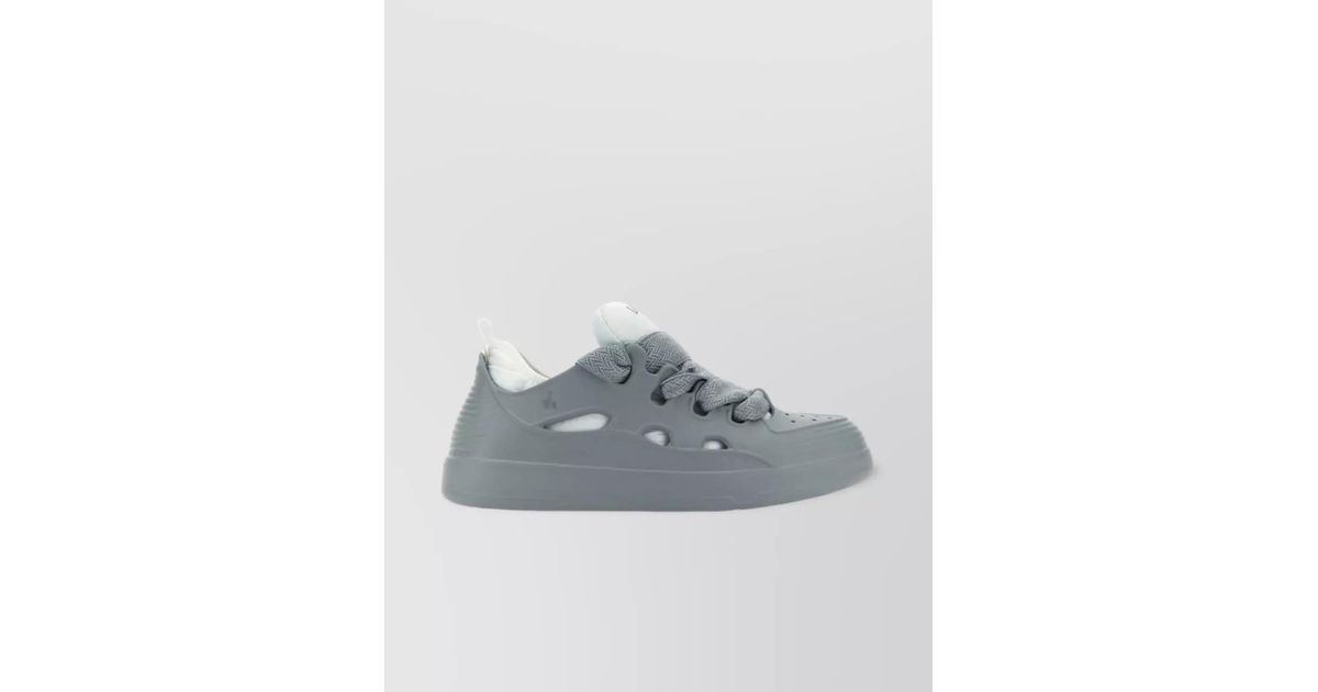 Lanvin Maxi Tongue Rubber Curb Sneakers in Gray for Men | Lyst