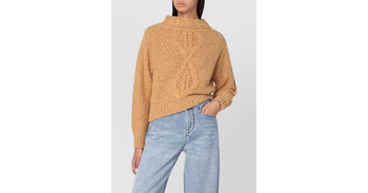 Isabel Marant Romane Cable Knit Alpaca Sweater in Blue | Lyst UK