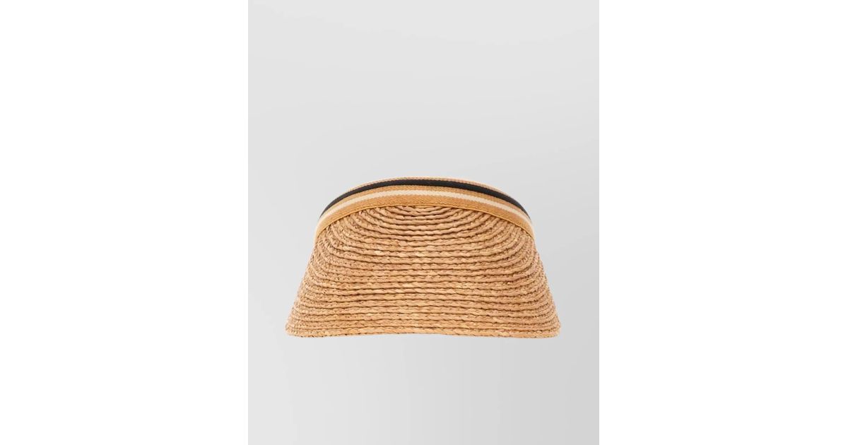 Helen Kaminski Wide Brim Woven Texture Stripe Detail Hat in Natural | Lyst