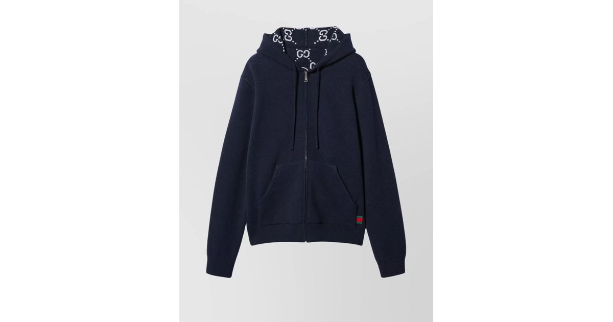 Gucci Reversible Wool Jacket Gg Pattern in Blue for Men | Lyst