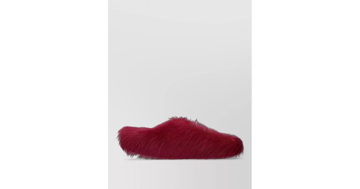 Marni Cozy Faux Fur Flat Sole Slippers in Red for Men | Lyst