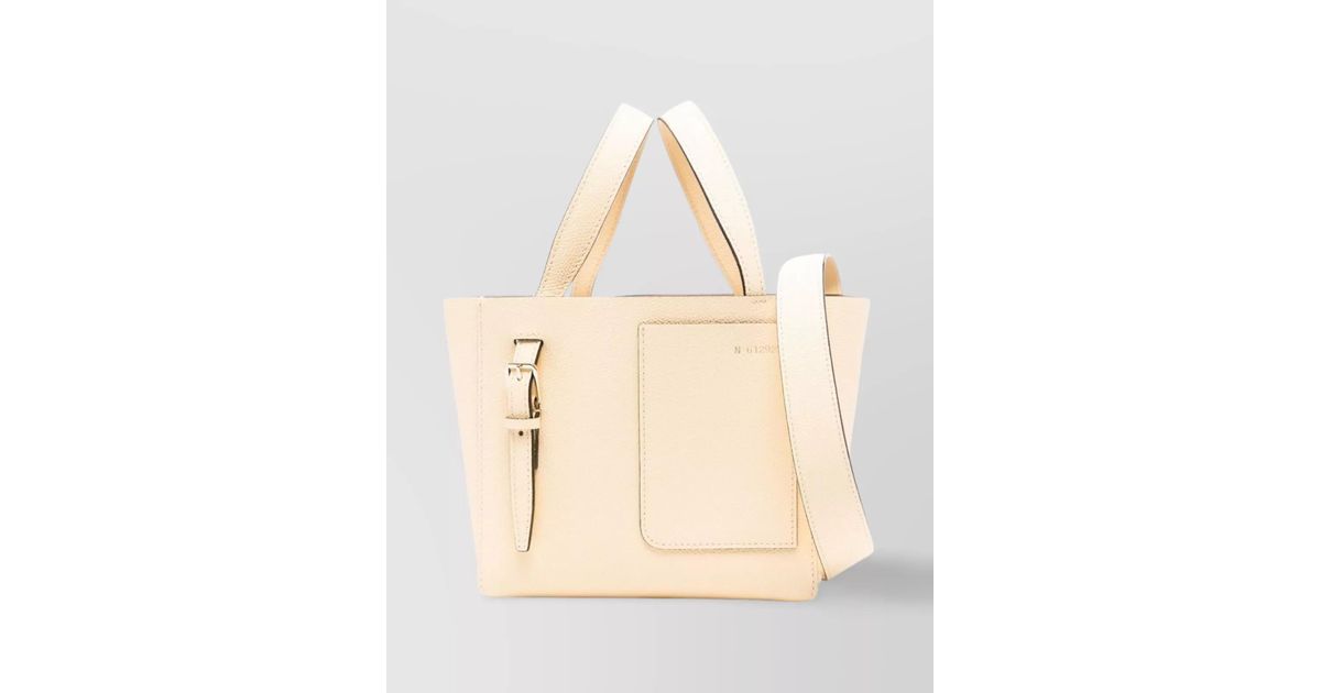 Valextra Micro Bucket Tote Bag With Adjustable Handles in Natural | Lyst
