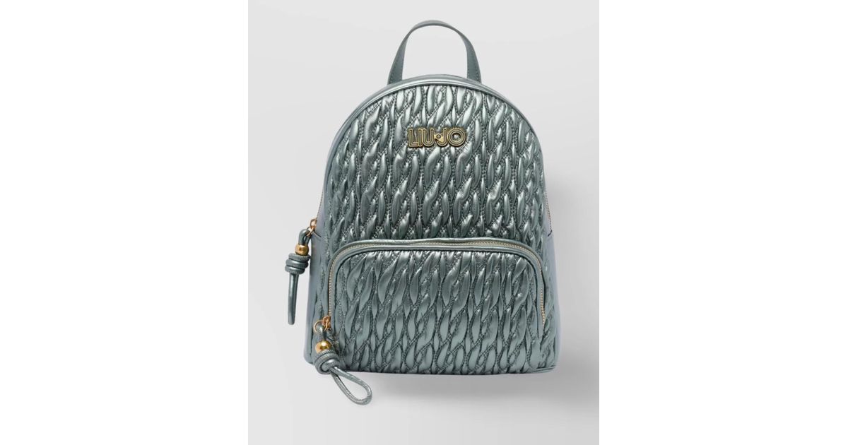 Liu Jo Quilted Jade Backpack Hardware in Gray | Lyst