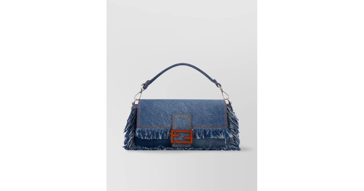 Fendi Messenger Bag Fringed Metal Hardware in Blue for Men | Lyst