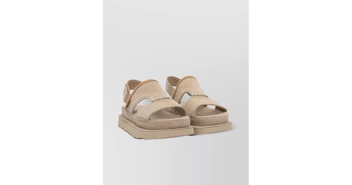 UGG Toe Open Sole Textured Detailing Stitch in Natural | Lyst