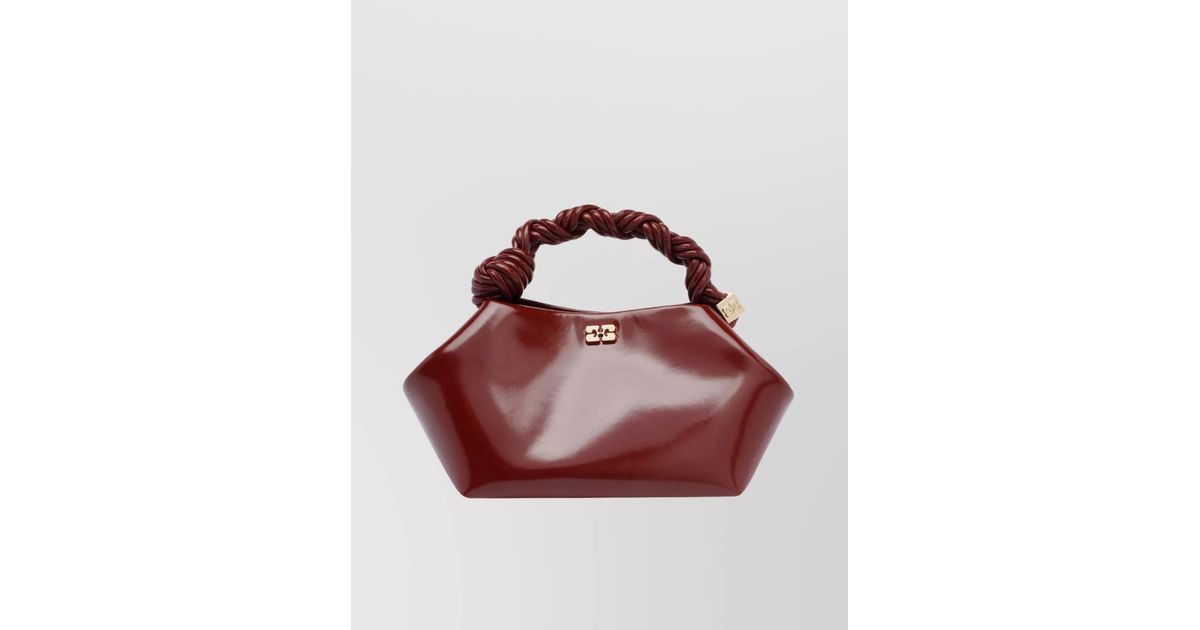Ganni Twisted Handle Cross-Body Bag in Red | Lyst