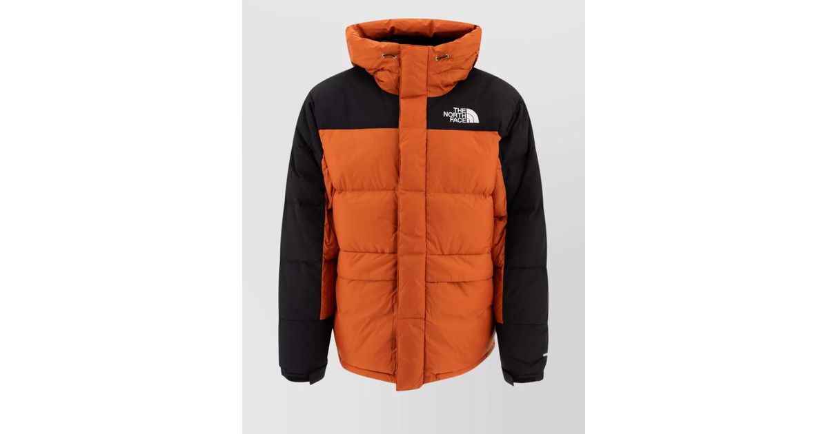 The North Face Color Block Hooded Padded Parka in Orange for Men | Lyst