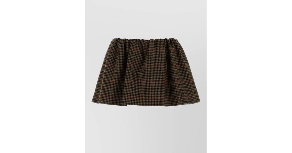 Miu Miu Houndstooth Check Embroidered Mini Skirt in Black | Lyst UK