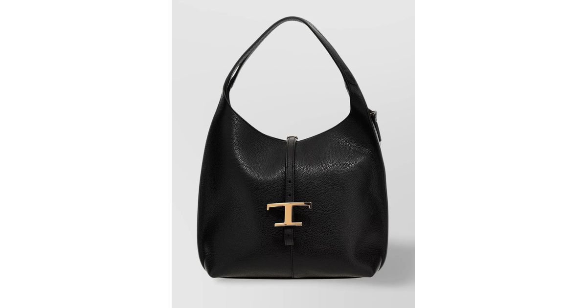 Tod's Small Structured Shoulder Bag With Metal Hardware in Black | Lyst