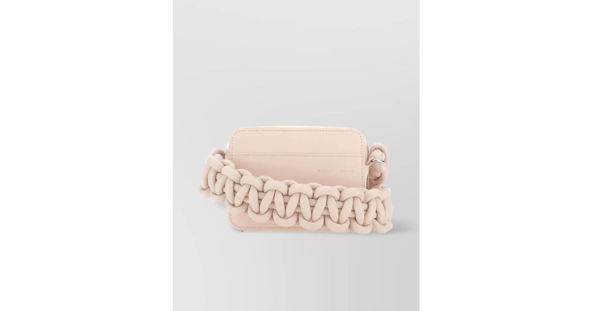 Kara Leather Crossbody Bag With Cobra Chain Strap in Pink | Lyst