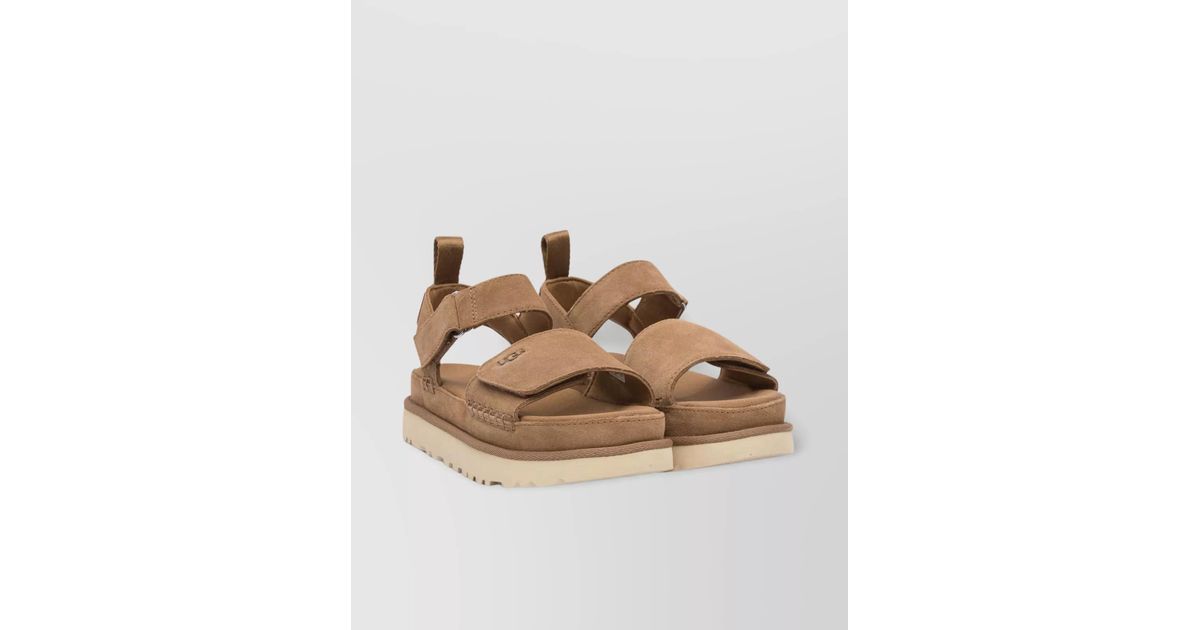 UGG Open Toe Sandals Textured Sole in Natural | Lyst
