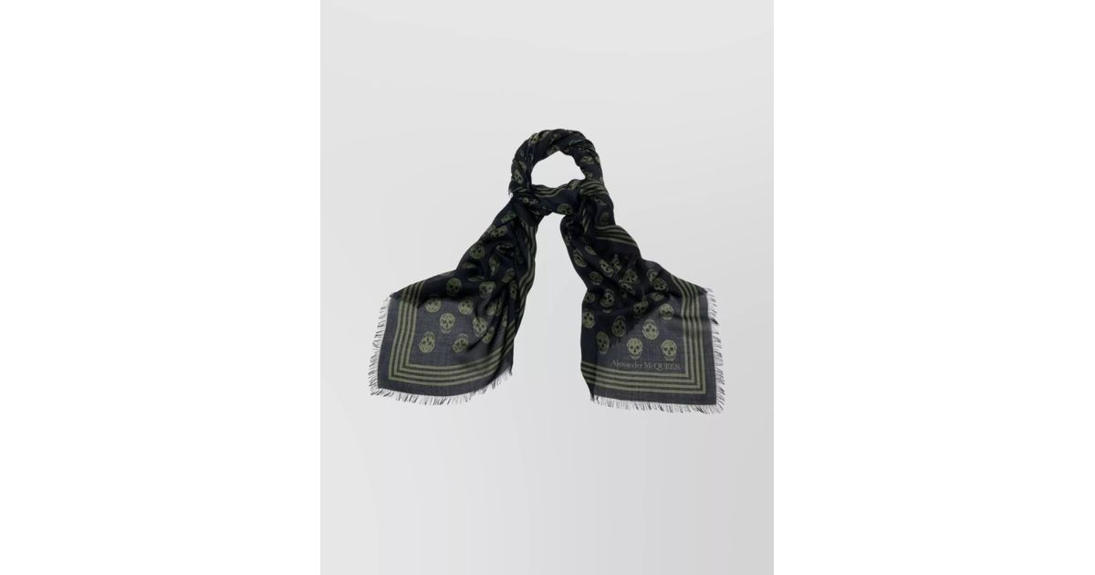 McQueen Biker Skull Square Scarf in Black for Men | Lyst