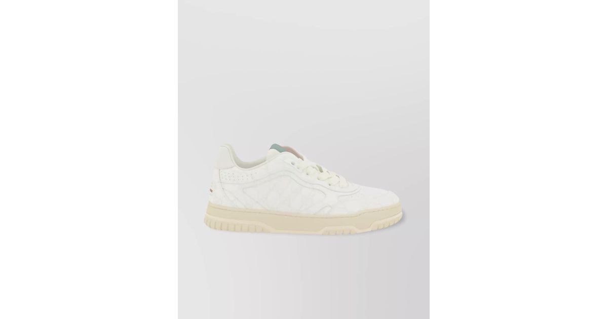 Gucci Monogram Print Adjustable Fit Sneakers in Natural | Lyst