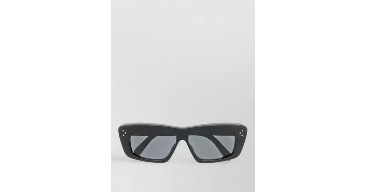 Celine Sunglasses Rectangular Frame Curved Tips Studs in Grey for Men ...