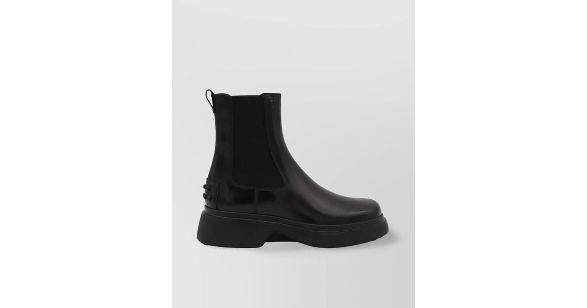 Tod's Chunky Sole Ankle Boots With Elastic Panels in Black | Lyst UK