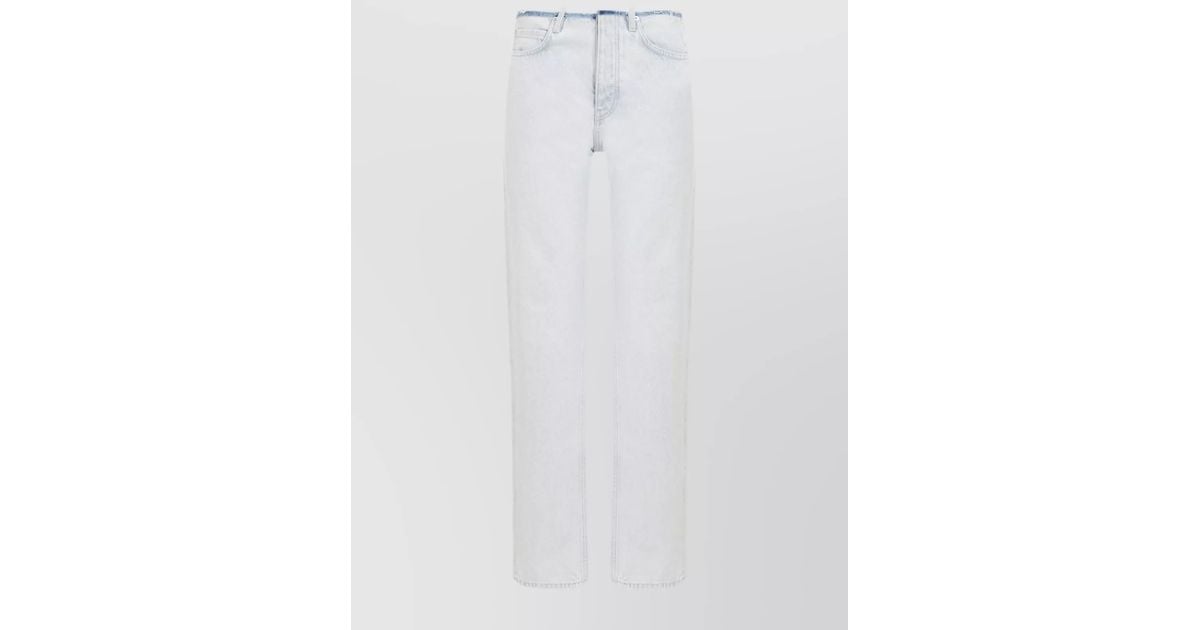 Balenciaga Waistband Jeans Cut Off in White | Lyst