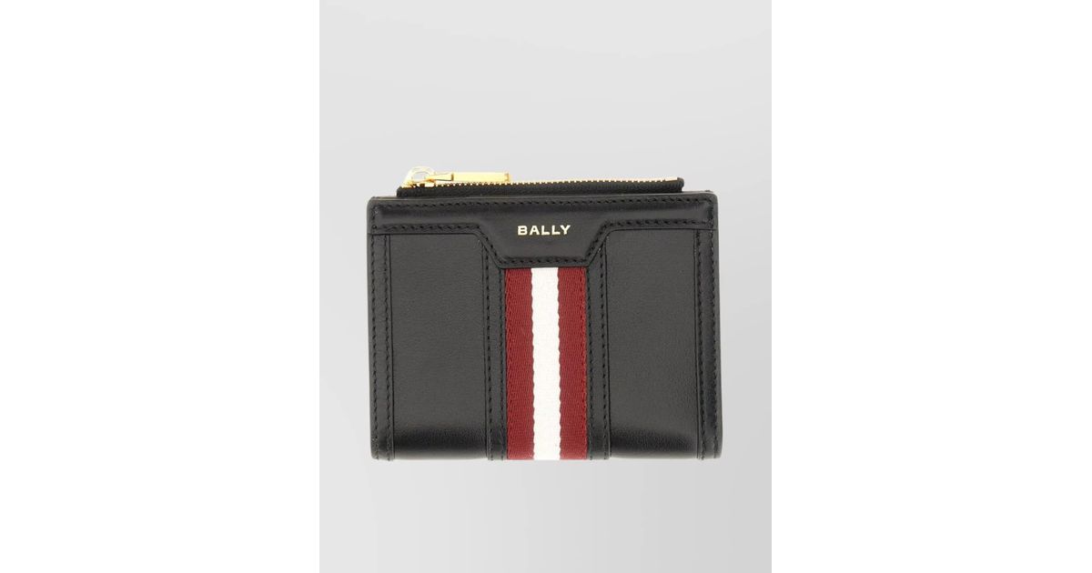 Bally Compact Portfolio Stripe Detail in Black | Lyst