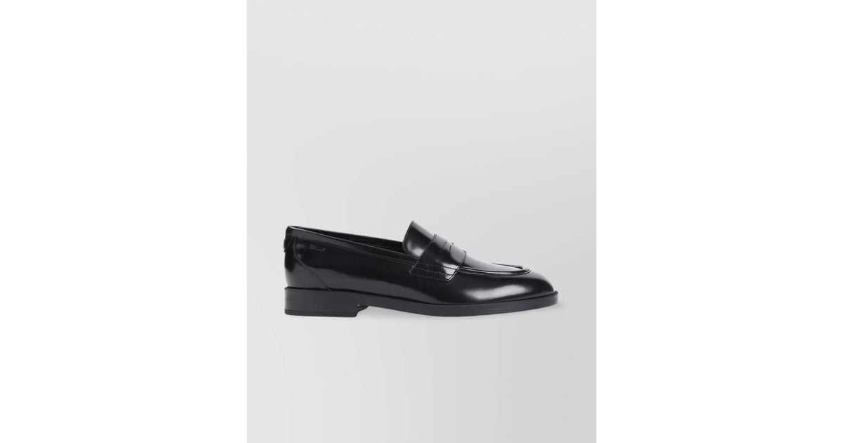 Bally Brushed Calf Leather Moccasin Loafers in Gray | Lyst