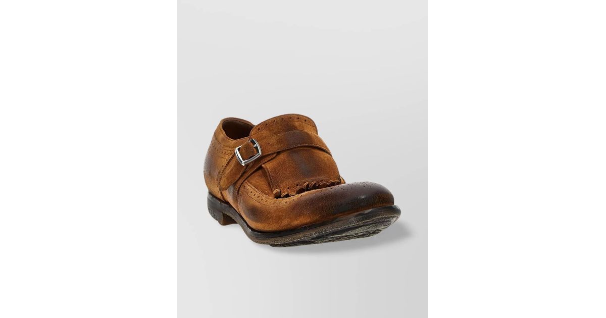 Church's Fringe Detail Distressed Finish Loafers in Brown for Men | Lyst
