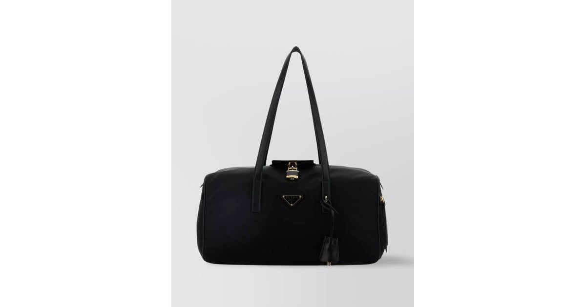 Prada Nylon Shopping Bag Detachable Tag in Black | Lyst