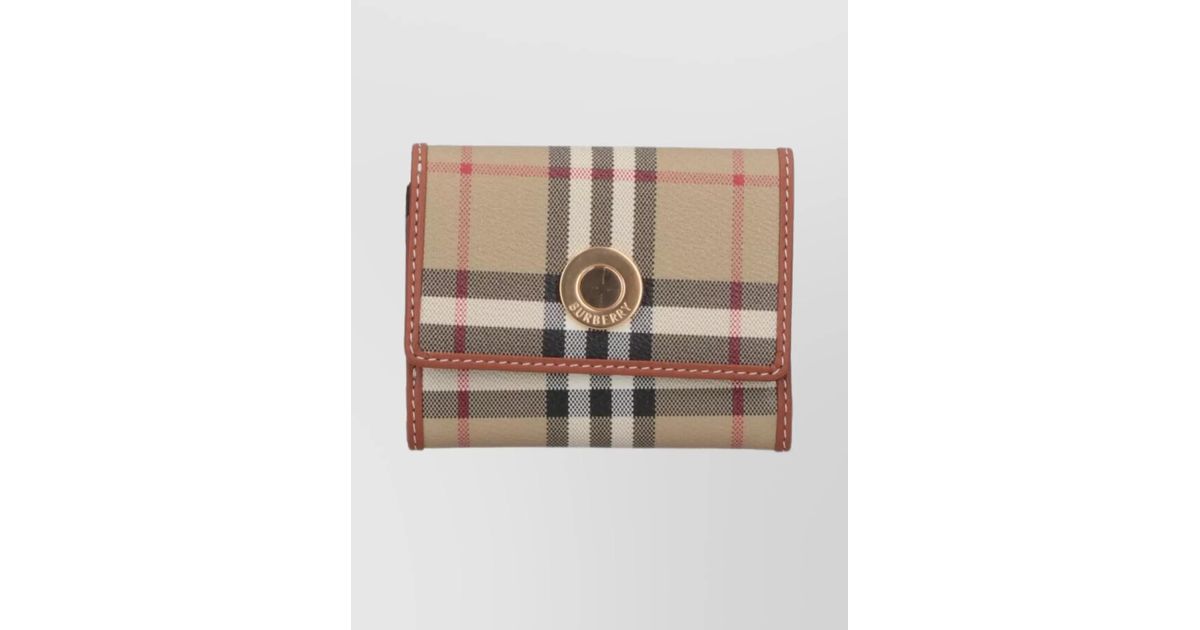 Burberry Compact Check Pattern Hand Purse And Cardholder in Natural ...