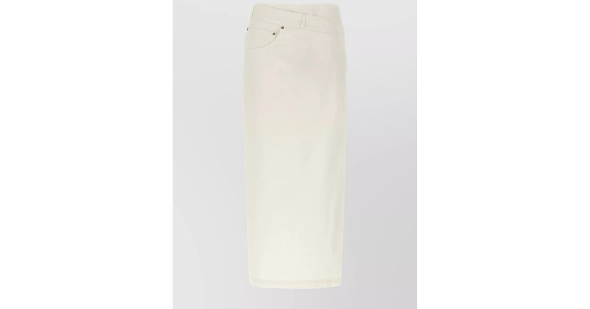 Loewe Skirt Deconstructed Pocket Slit Rivet Loops in White | Lyst UK