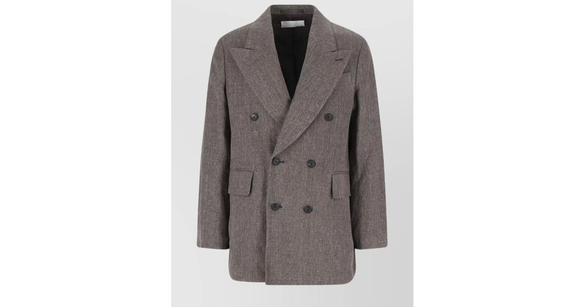 Our Legacy Tailored Double-Breasted Jacket Back Vent in Gray for Men | Lyst