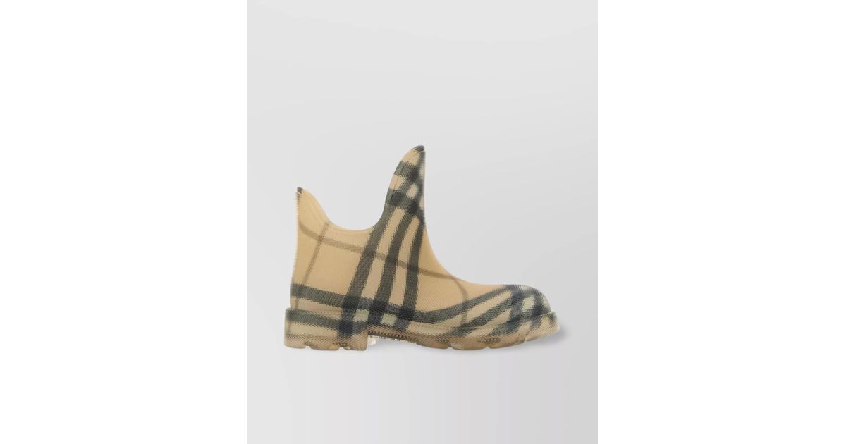 Burberry Waterproof Checkered Ankle Boots With Rubber Sole in Metallic ...