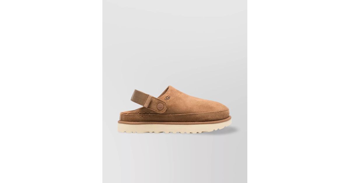 UGG Camel Suede Goldenstar Slippers in Natural | Lyst