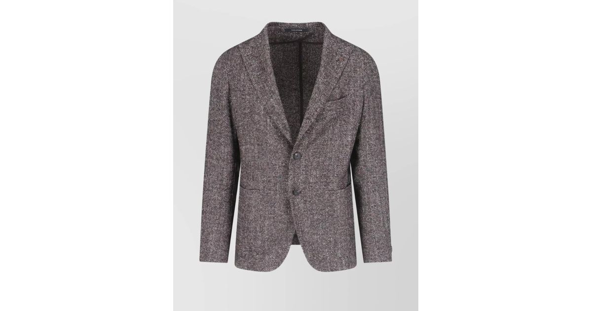 Tagliatore Tailored Jacket Herringbone Pattern in Grey for Men | Lyst UK