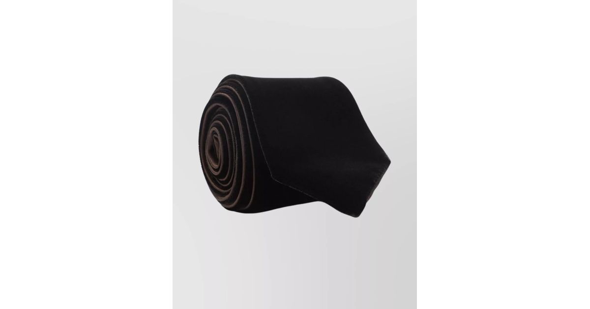 Giorgio Armani Smooth Texture Tonal Stitching Slim Tie in Black for Men ...
