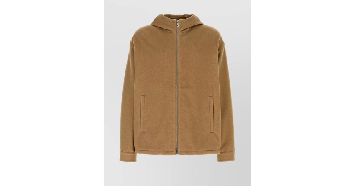 Prada Hooded Jacket With Adjustable Cuffs And Pockets in Natural for ...