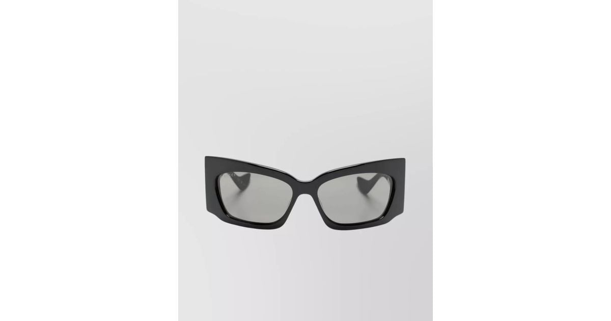 Gucci Curved Rectangular Sunglasses With Dark Tinted Lenses in Gray | Lyst