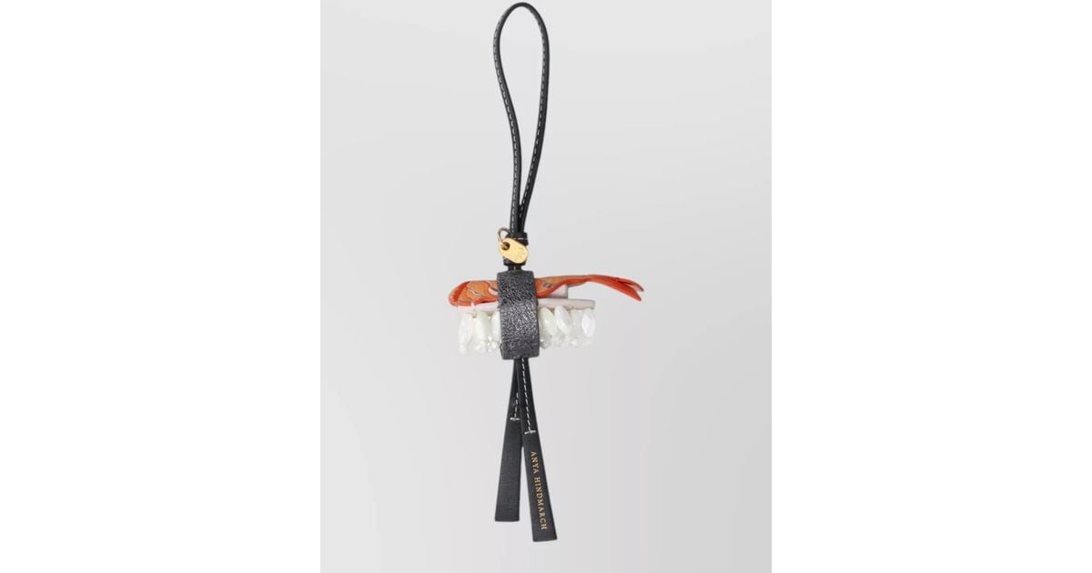 Anya Hindmarch Lobster Leather Strap Keyring Hardware in White | Lyst UK